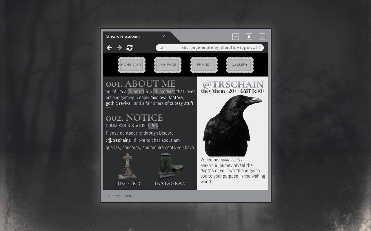 mono's commission 𓂃